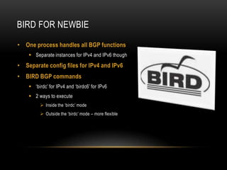 Moving Away From OpenBGPd to BIRD? | PPTX | Computer Networking | Computing