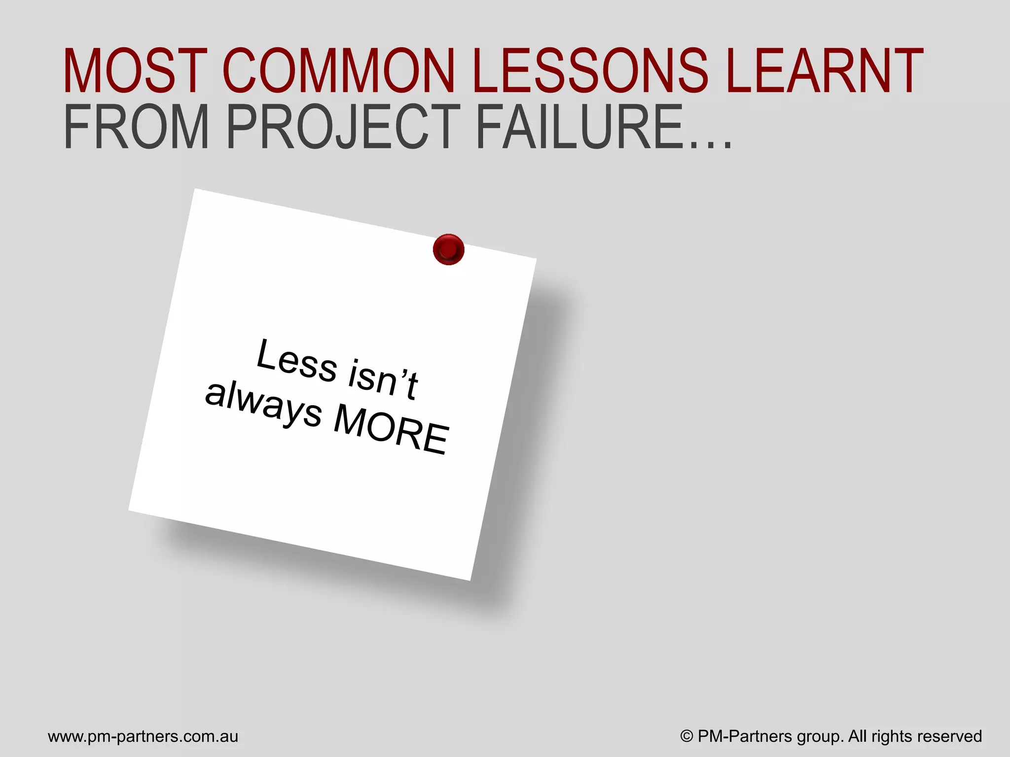 Moving beyond a failed project | PDF