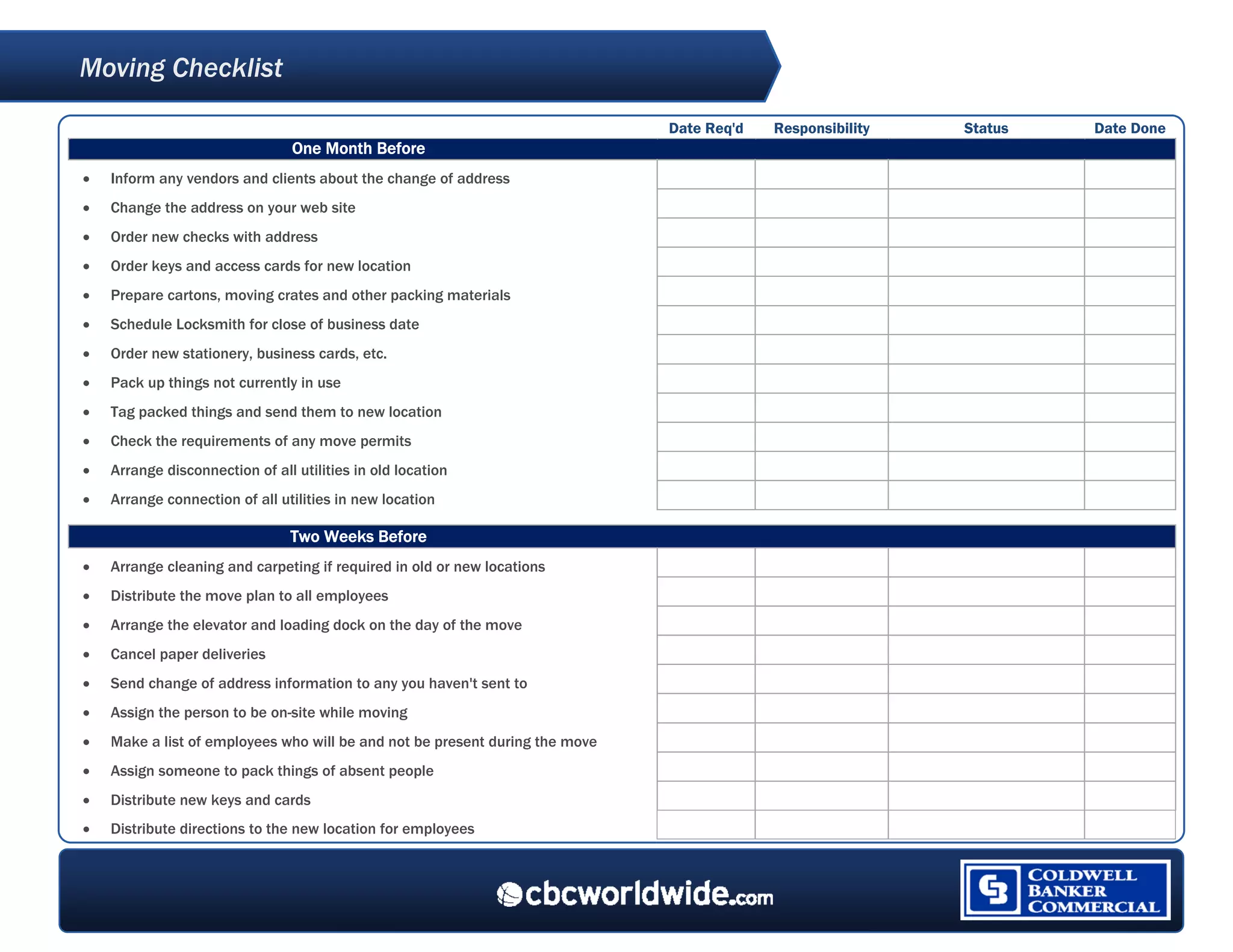 Tenant Moving Checklist | PDF