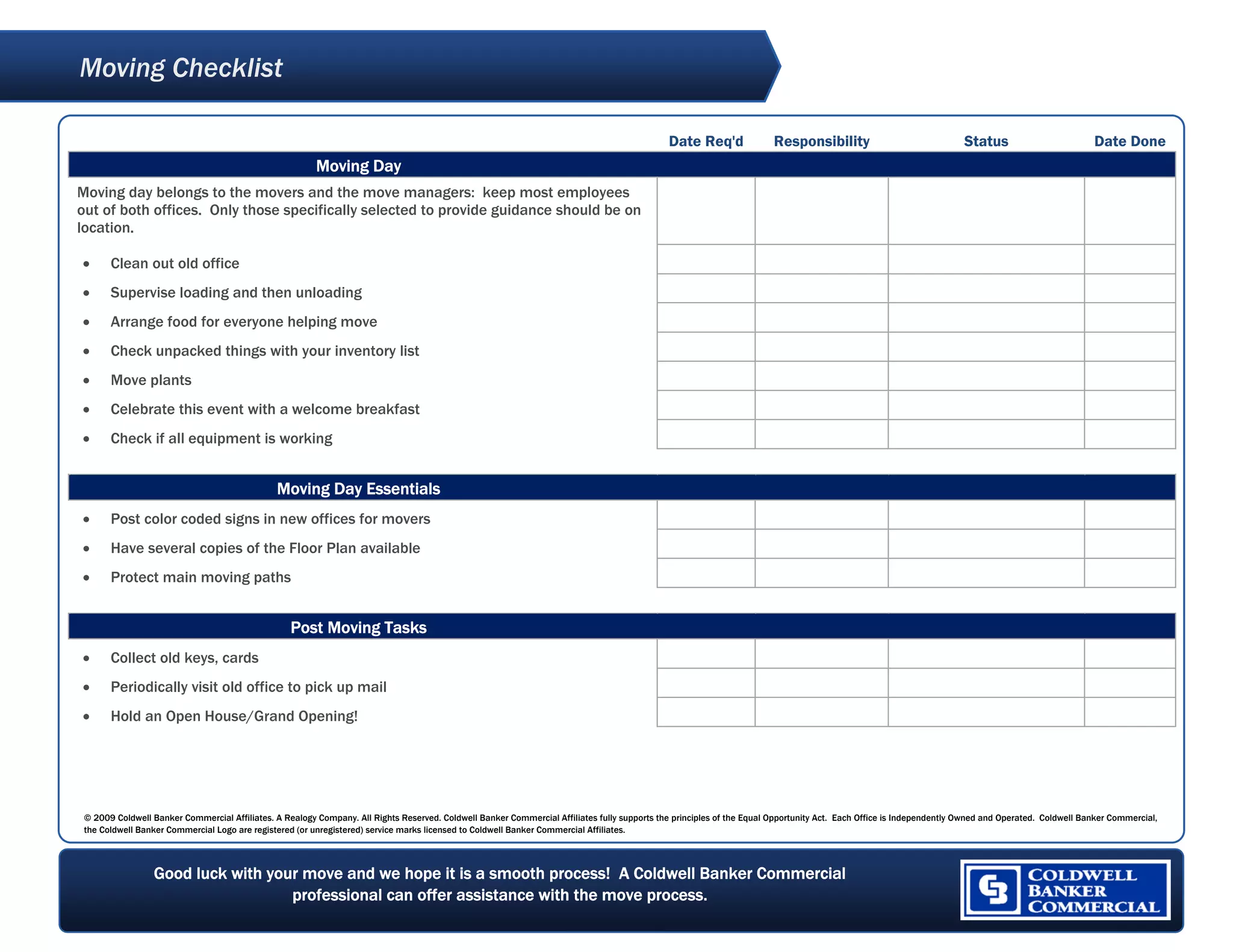 Tenant Moving Checklist | PDF