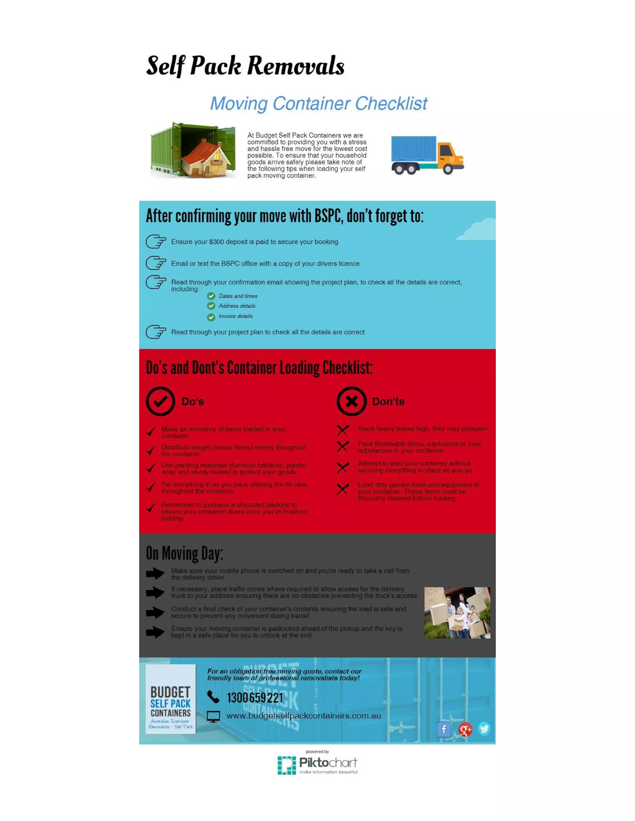 Self Pack Removals - Moving Container Checklist | PDF