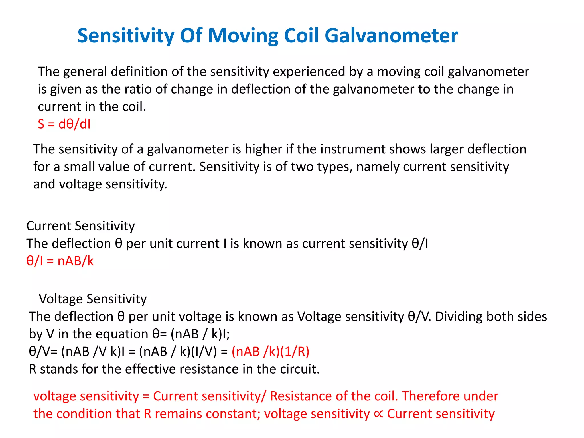 Moving coil galvanometer | PPTX