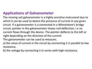 Moving coil galvanometer | PPTX
