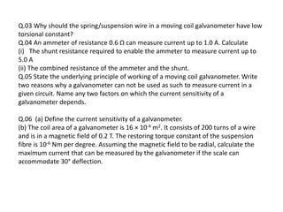 Moving coil galvanometer | PPTX
