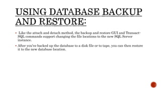moving data between the data bases in database | PPT