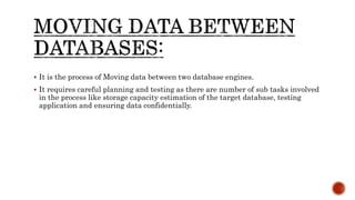 moving data between the data bases in database | PPT