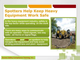 Moving equipment around the site | PPTX