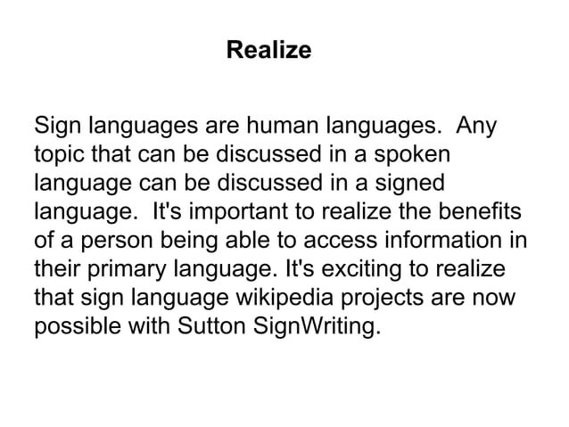Moving forward with sign language projects in Formal SignWriting | PPT
