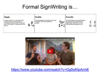 Moving forward with sign language projects in Formal SignWriting | PPT