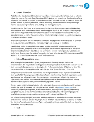 Moving From Paper-Based Systems to Electronic Batch Records ...