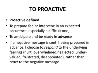 Moving from Reactve to Proactive | PPTX