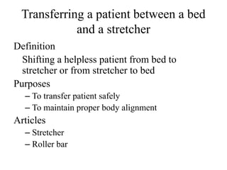 Moving ,lifting, and transferring patients | PPTX