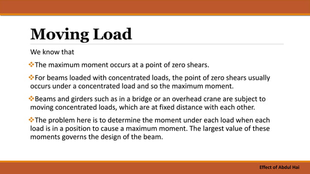 Moving load | PPTX
