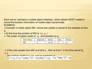 Moving object databases | PPTX | Databases | Computer Software and Applications
