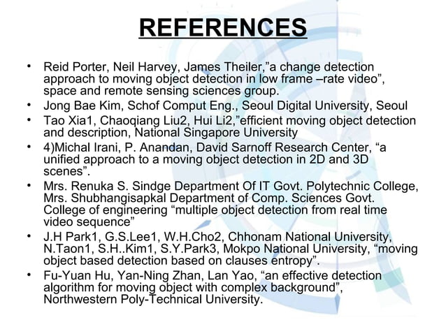 Moving object detection | PPT