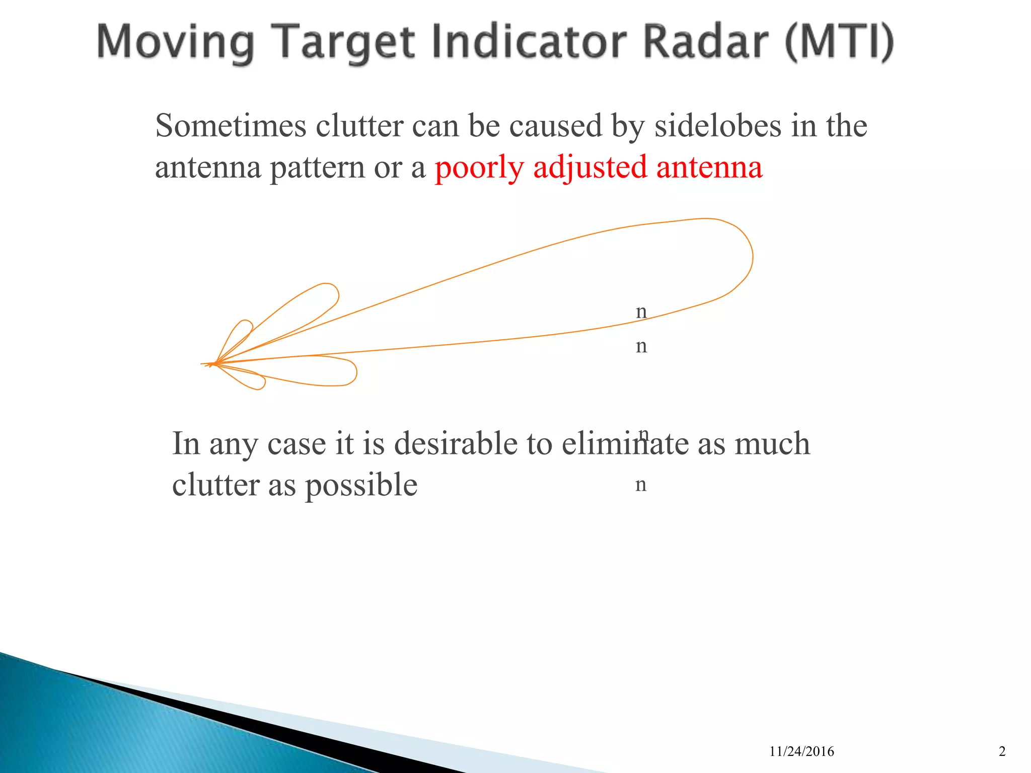 Moving Target Indicator Radar Mti Pptx Digital Audio Computer Software And Applications