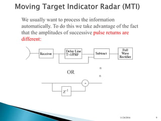 Moving target indicator radar (mti) | PPTX