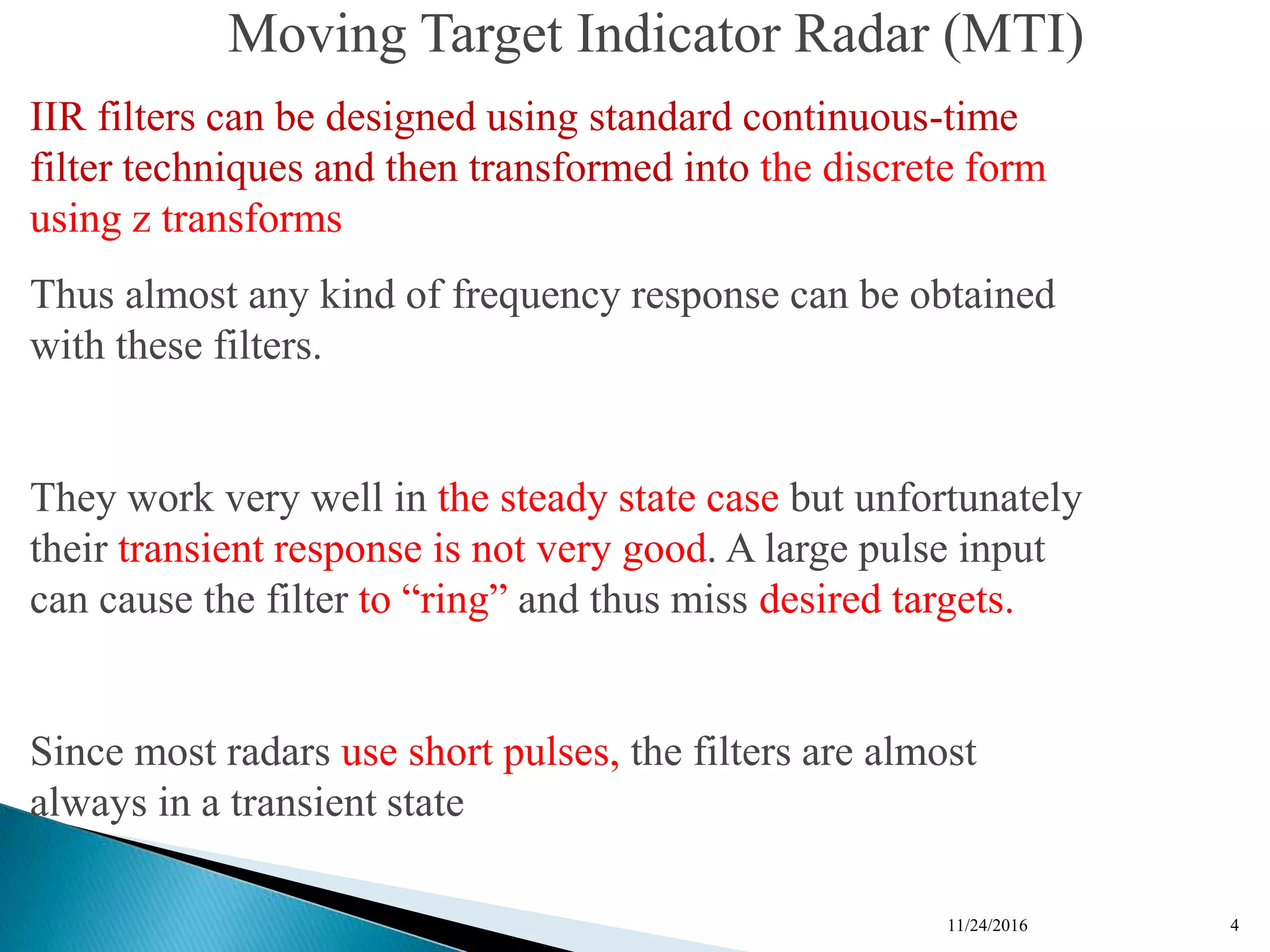 Moving Target Indicator Radar Mtipart2 Pptx Digital Audio