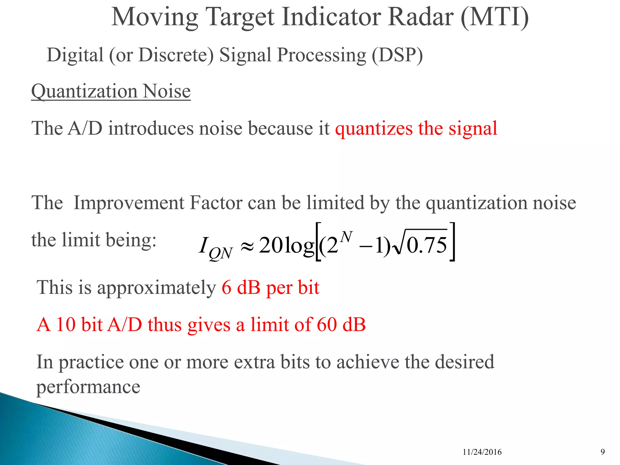 Moving Target Indicator Radar Mtipart2 Pptx Digital Audio