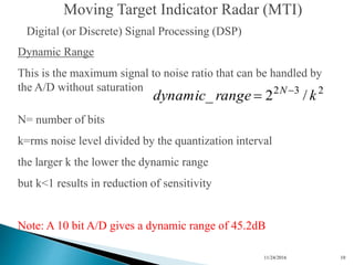 Moving target indicator radar (mti)part2 | PPTX