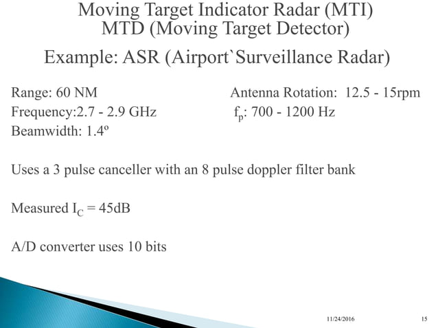 Moving Target Indicator Radar Mtipart2 Pptx Digital Audio