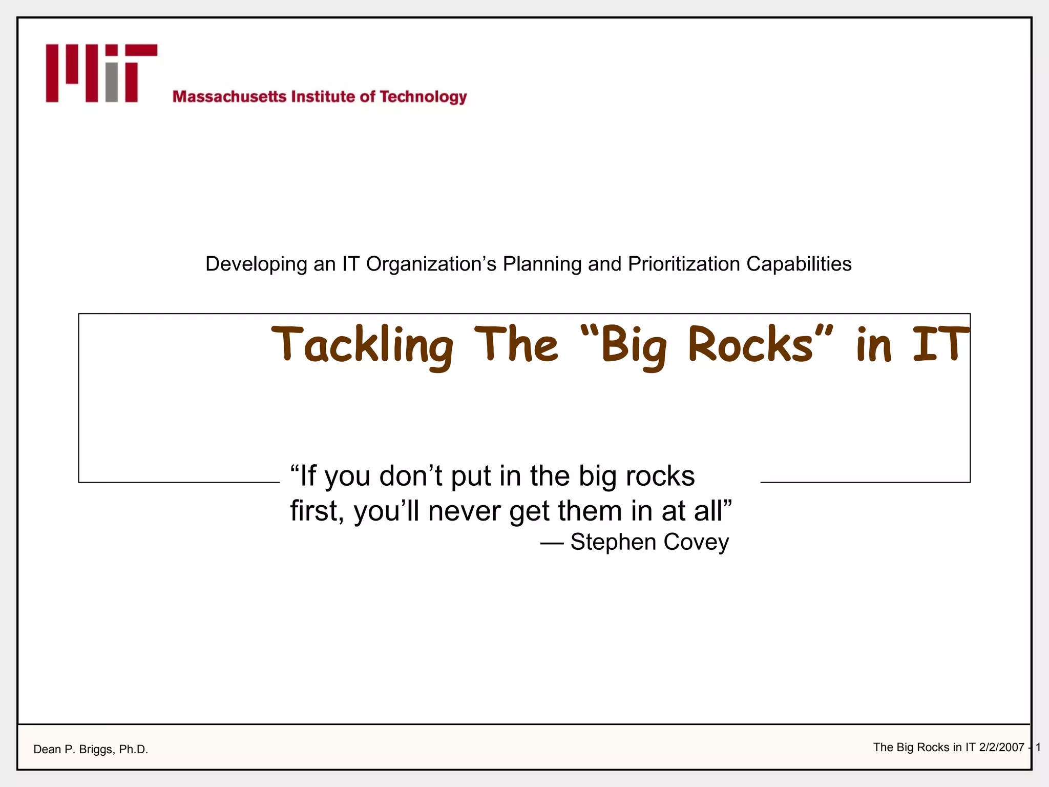 Moving The Big Rocks -- Prioritizing Your Work | PPT