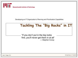 Moving The Big Rocks -- Prioritizing Your Work | PPT