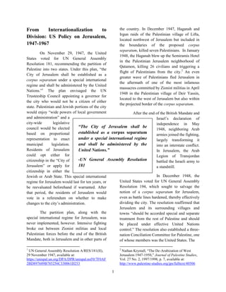 Moving the us embassy to Jerusalem: Historical, Legal and Policy ...