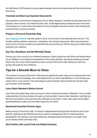 Moving to China from USA – Cost, Tips & Moving Checklist | PDF