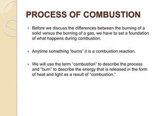 Moving to Equilibrium - Burning Solids and Gases | PPT