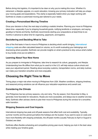 Moving to Philippines from USA – Step-by-Step Moving Guide | PDF