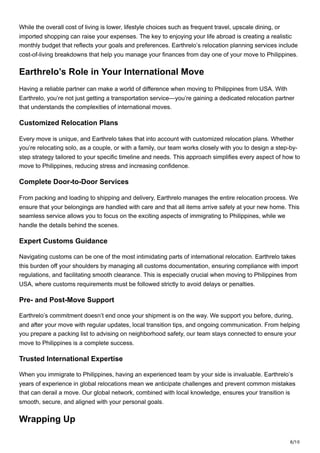Moving to Philippines from USA – Step-by-Step Moving Guide | PDF
