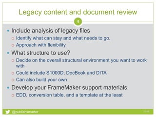 Moving unstructured FrameMaker content to structure | PPTX