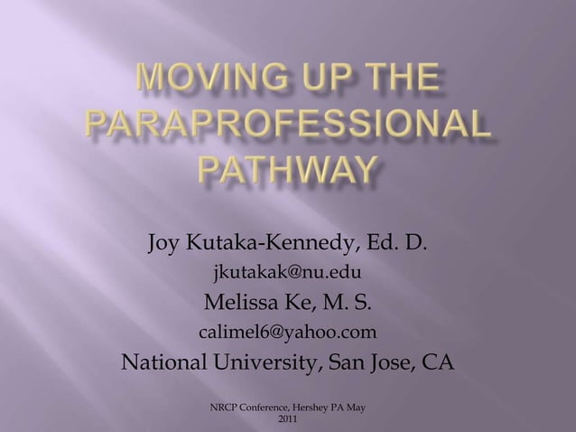 Moving up the Paraprofessional Pathway | PPTX