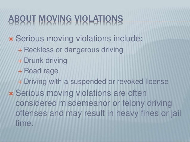 Moving vs. Non-Moving Traffic Violations