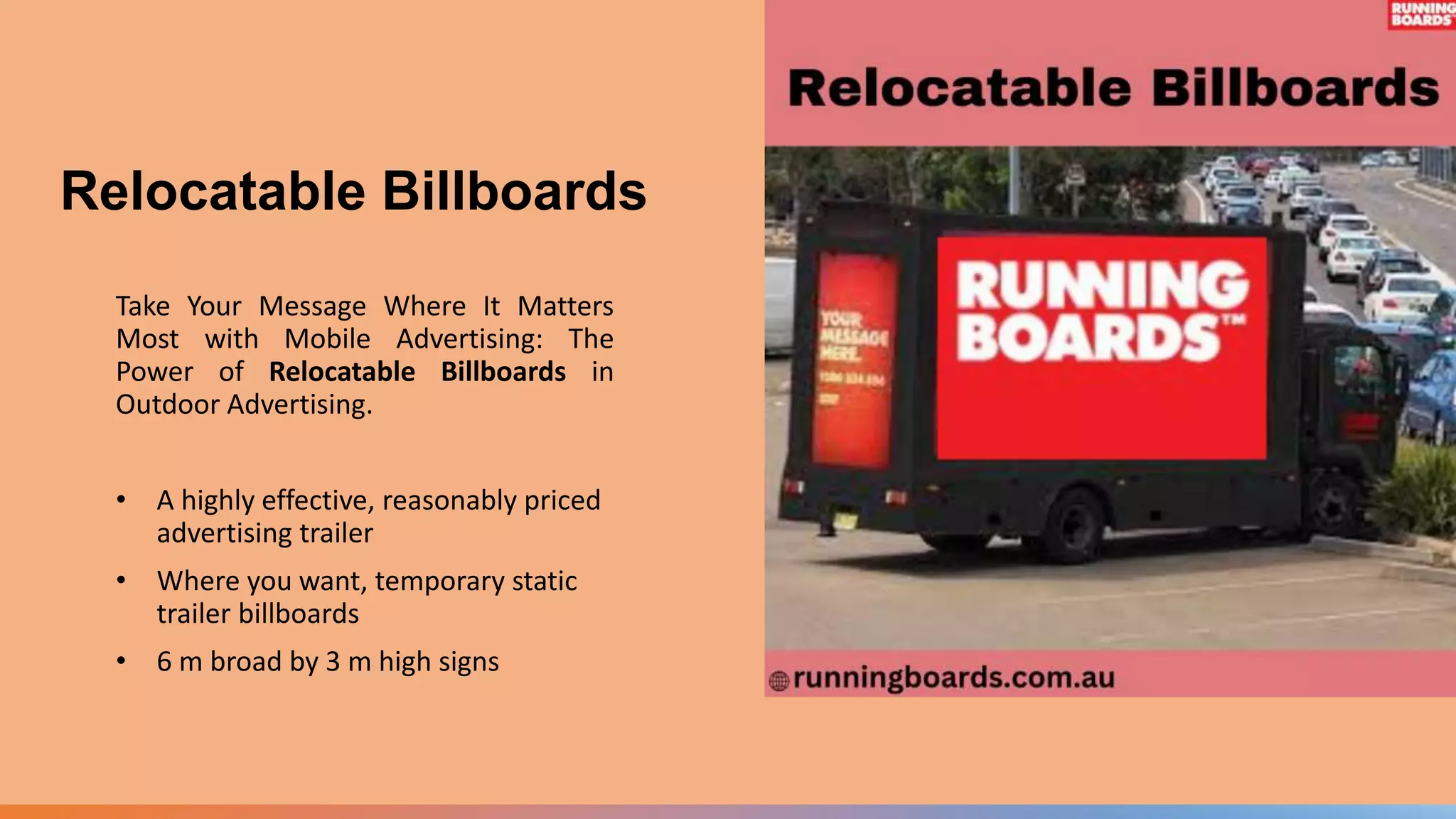 Moving Your Message: Mobile Billboards in Modern Outdoor Advertising | PPT
