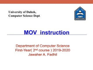 MOV instruction part1 | PPTX