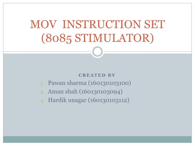 Mov instruction | PPT