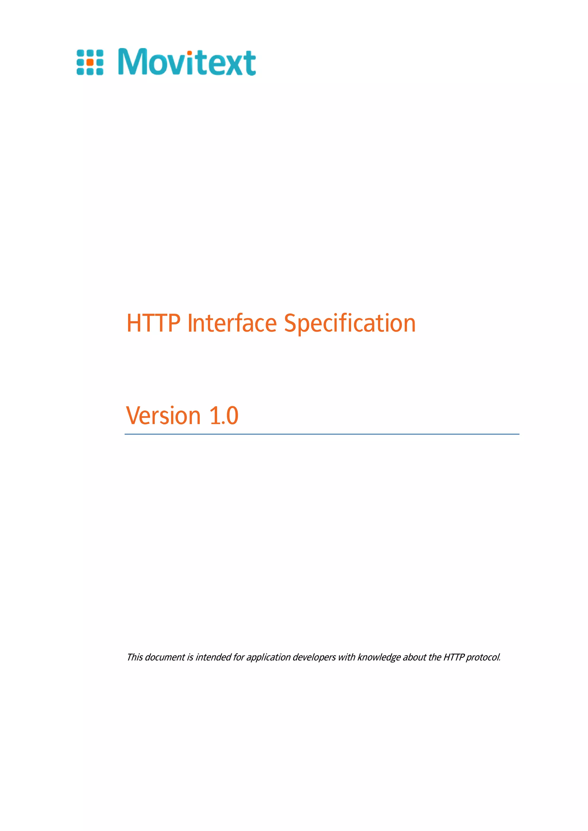 Movitext http interface specification | PDF