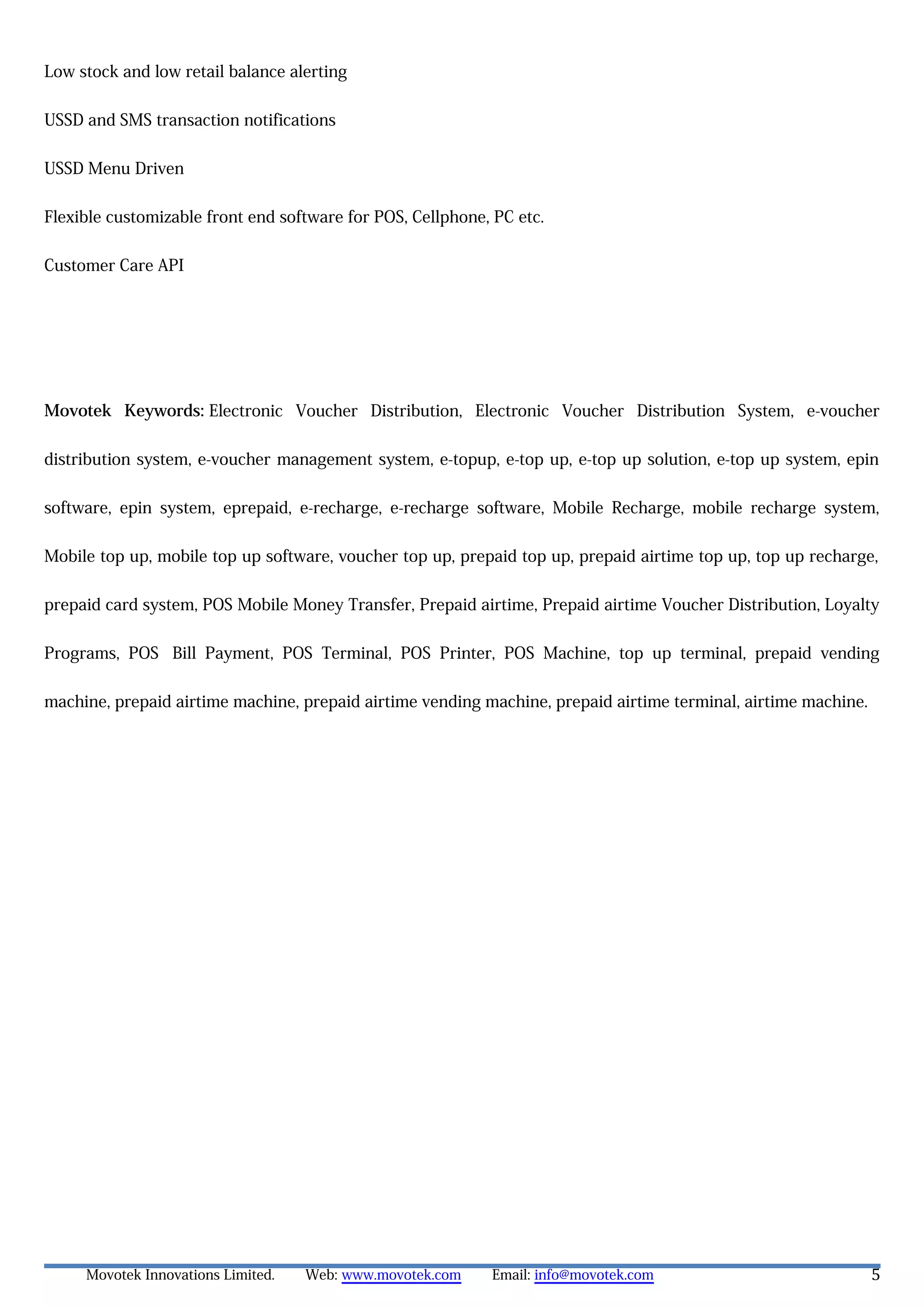 Movotek prepaid airtime voucher distribution | DOC