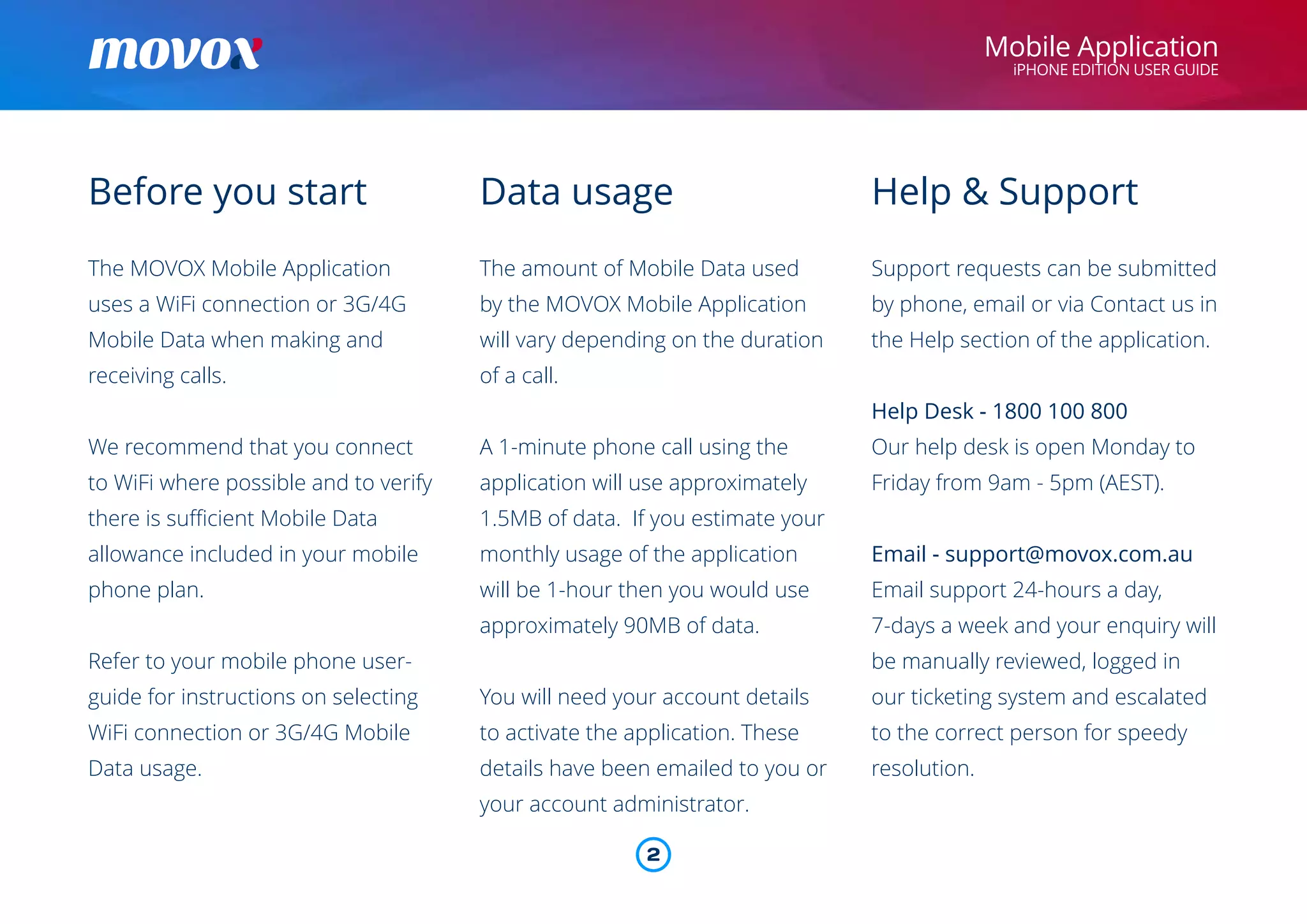 MOVOX Mobile Application User Guide | PDF