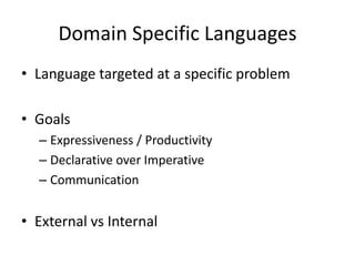Exploring C# DSLs: LINQ, Fluent Interfaces and Expression Trees | PPTX