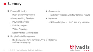 TechEvent Real and Existing Blockchain Applications | PPT