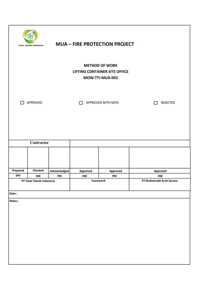 Method Of Work Unloading Container With Forklift.docx