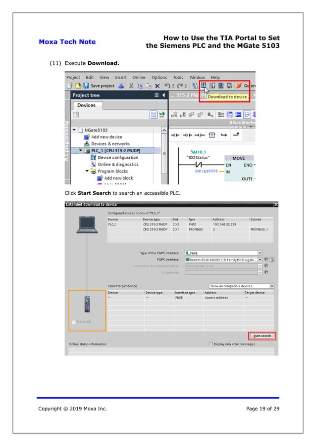 PLC: cómo usar el tia-portal para configurar un PLC siemens y el mgate-5103 tech note-v1.1 | PDF