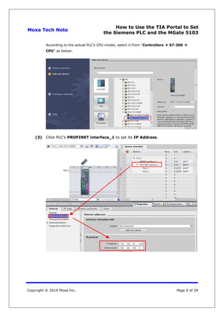 PLC: cómo usar el tia-portal para configurar un PLC siemens y el mgate ...