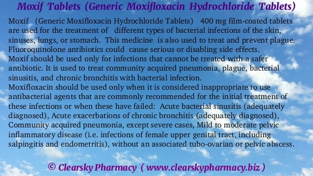 Moxif Tablets (Generic Moxifloxacin Hydrochloride Tablets) | PPT | Free ...