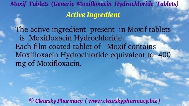 Moxif Tablets (Generic Moxifloxacin Hydrochloride Tablets) | PPT | Free ...