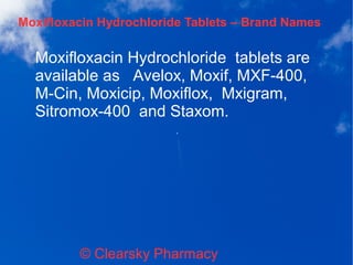 Generic Moxifloxacin Hydrochloride Tablets (Moxif) | ODP | Lung and ...