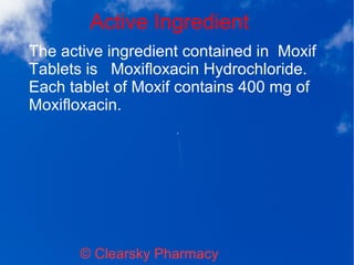 Generic Moxifloxacin Hydrochloride Tablets (Moxif) | ODP | Lung and ...